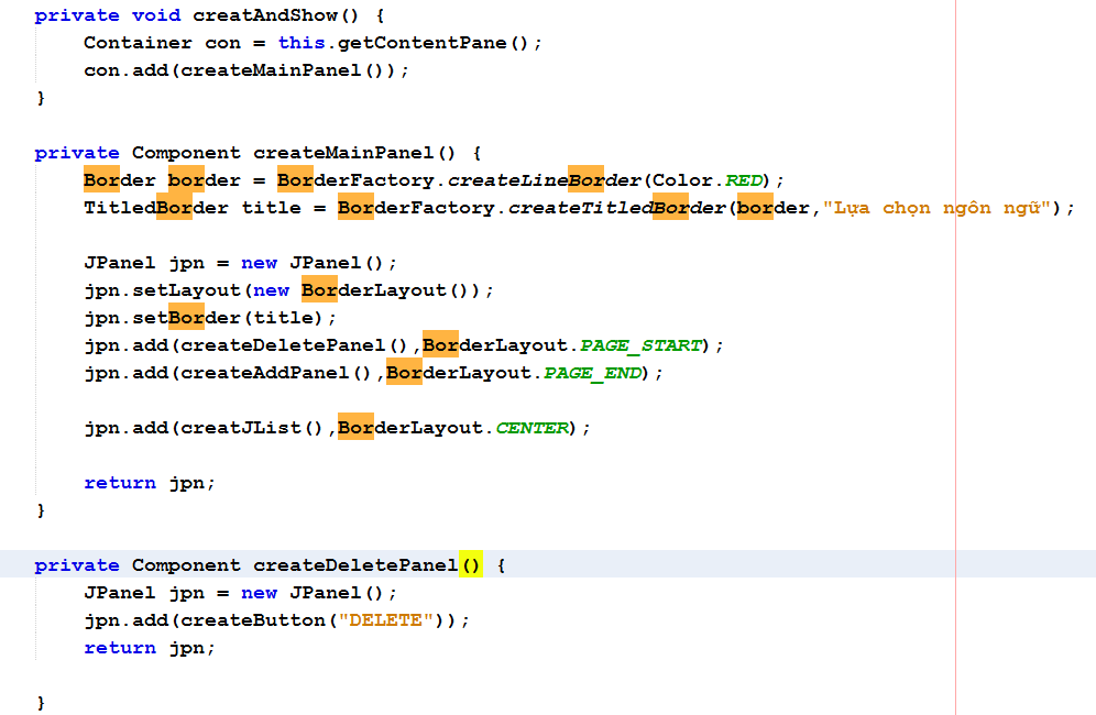Jlist trong Java (Phần 2)
