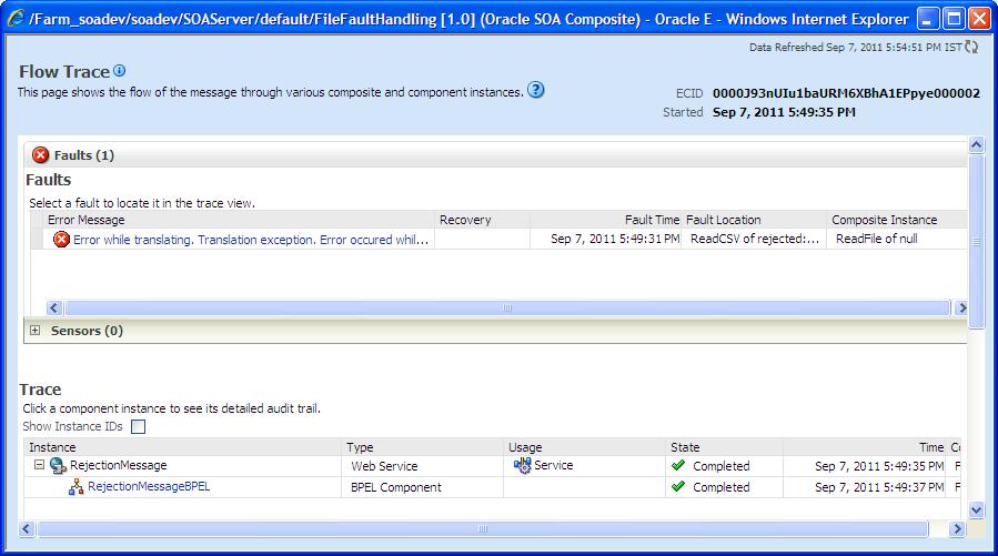 Oracle Fusion Middleware: Fault handling in File adapter for CSV and XML files in SOA 11G