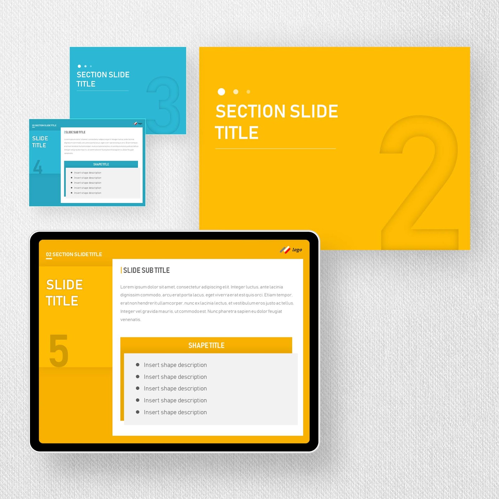 Two Column Modern Quadrangle PowerPoint Templates - PowerPoint Free