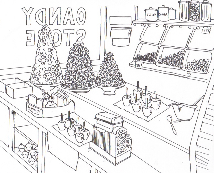 Candy Shop Coloring Sheets Coloring Pages