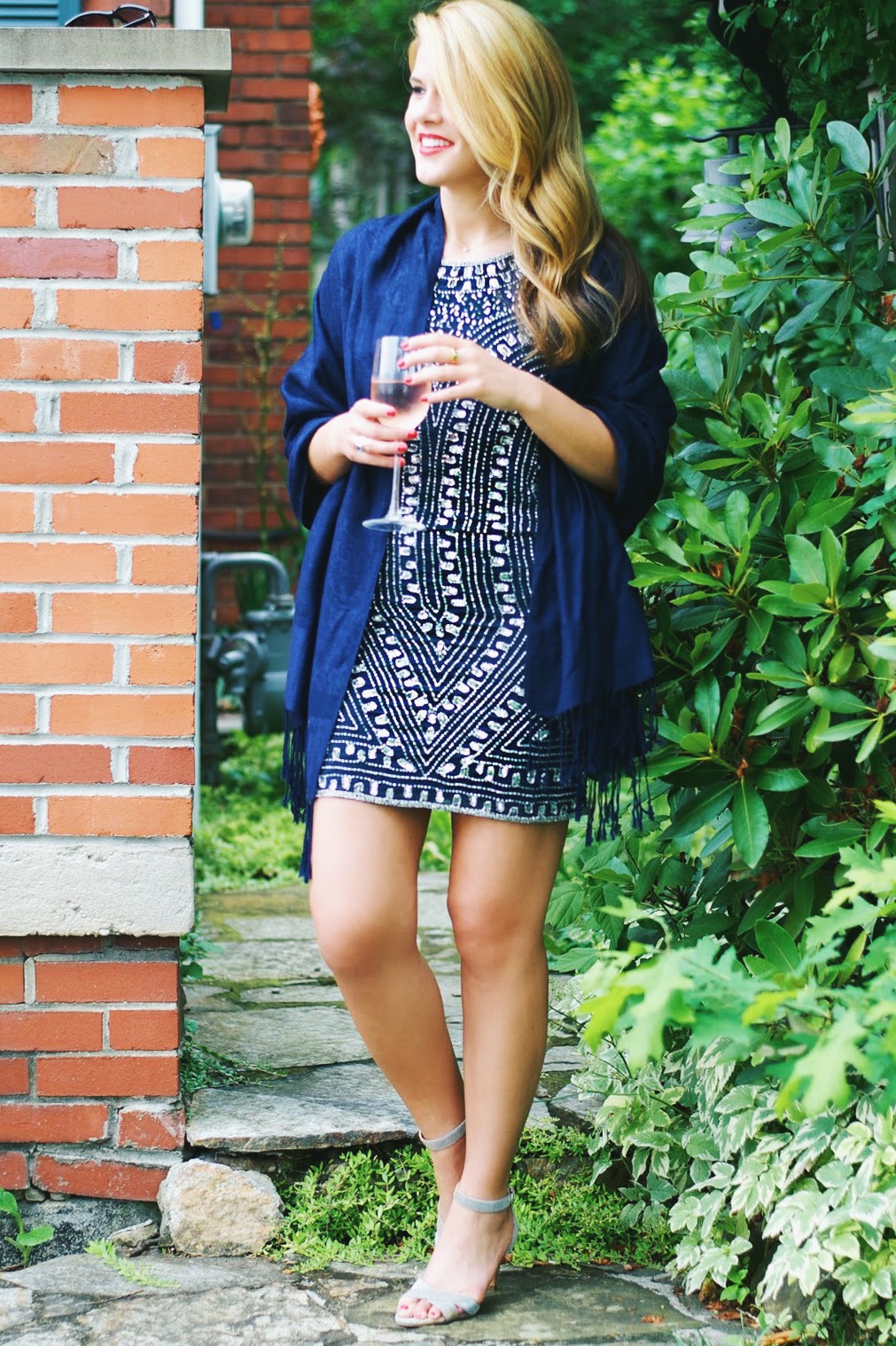 Summer Wind: Frock and Frill: Navy Embellished Cocktail Dress