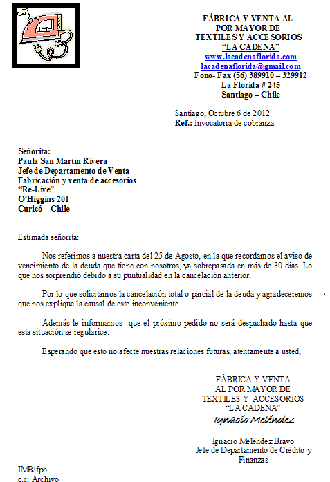 Re-Live: Cartas de Cobranza