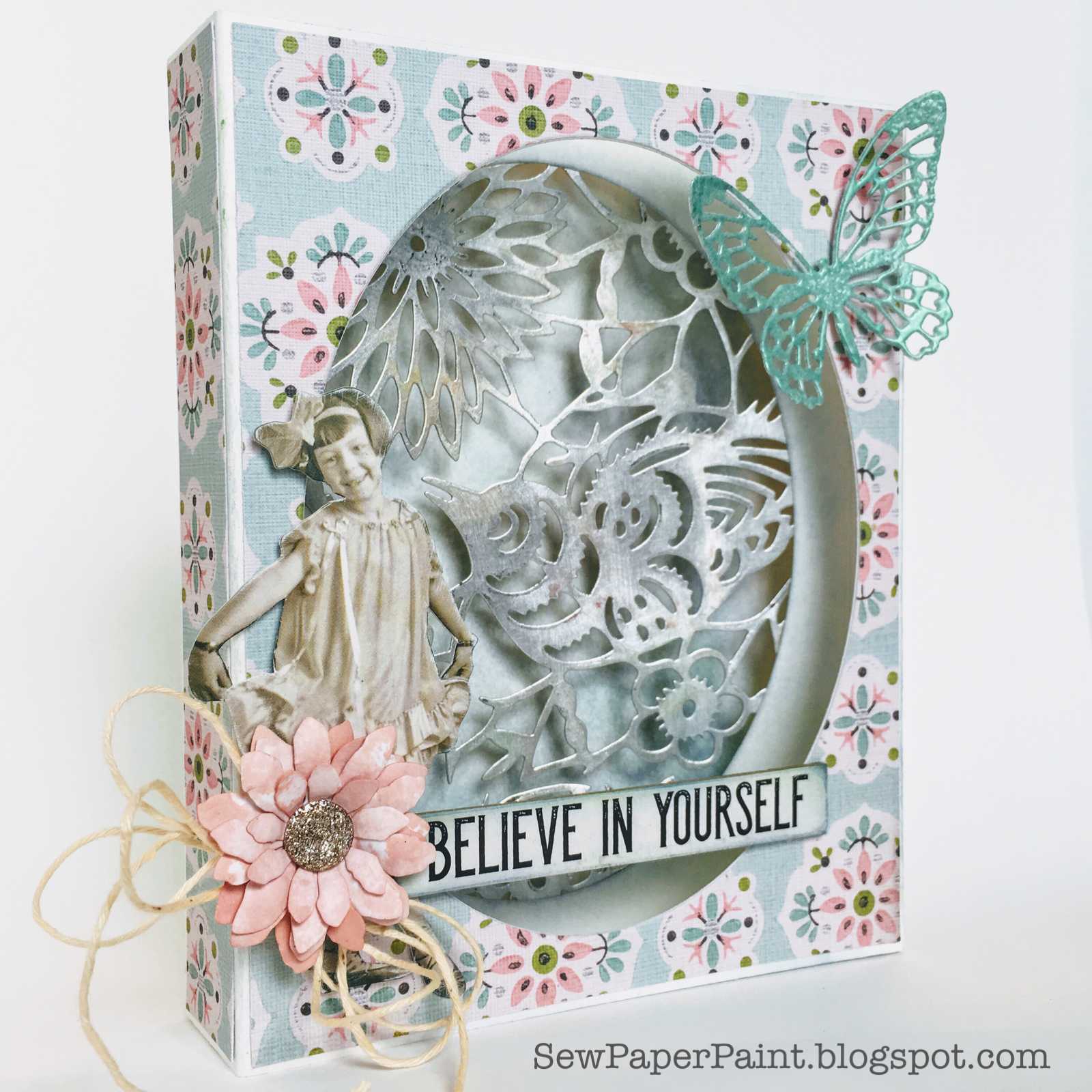SewPaperPaint: Tim Holtz Style Shadow Box Card Tutorial