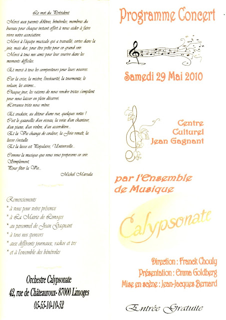 CALYPSONATE: Programmes de concert et affiches