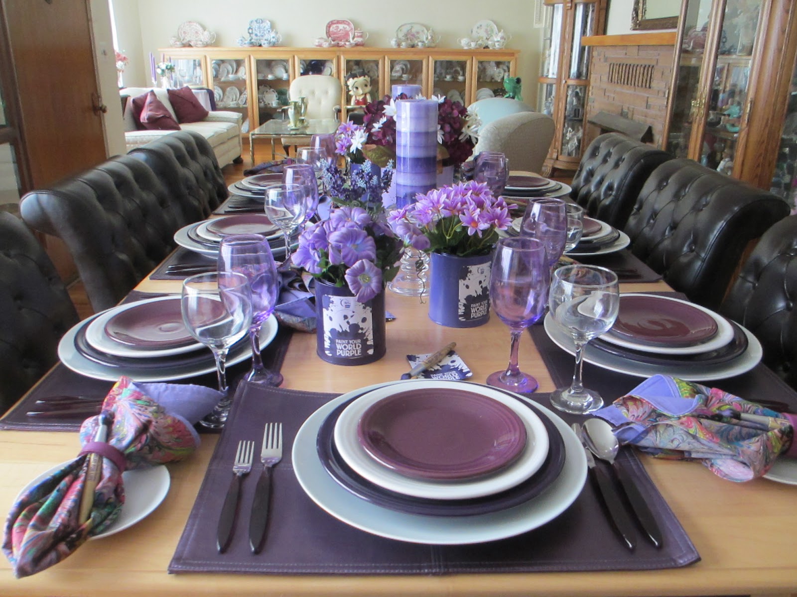 The Welcomed Guest: Paint Your World Purple Table