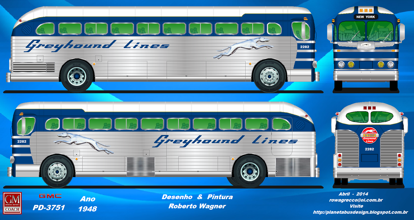 Planeta Bus Design: Greyhound - GMC Silversides PD-3741