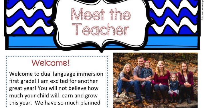 Blonde Bilingual: Back to School Success: Meet the Teacher Template
