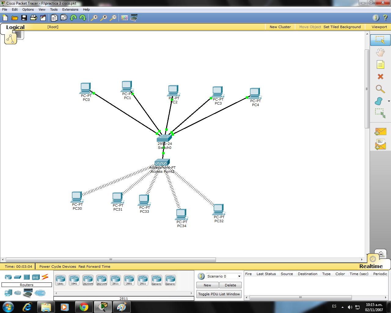 Equipo 1 "Diseña Redes Lan": Practica 3 Cisco Packet Tracer