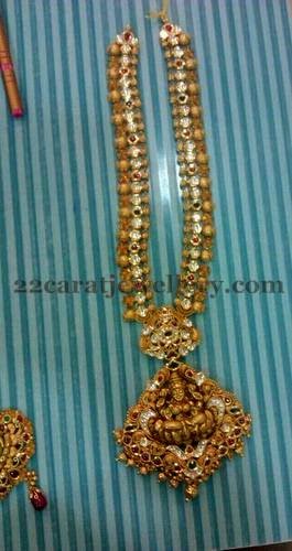 Kundan Lakshmi Haar with White Stones - Jewellery Designs