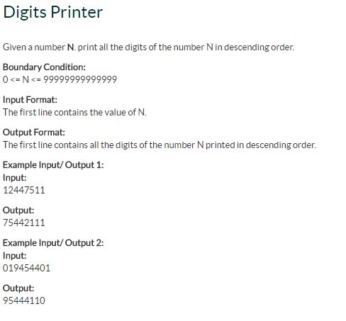 Digits Printer