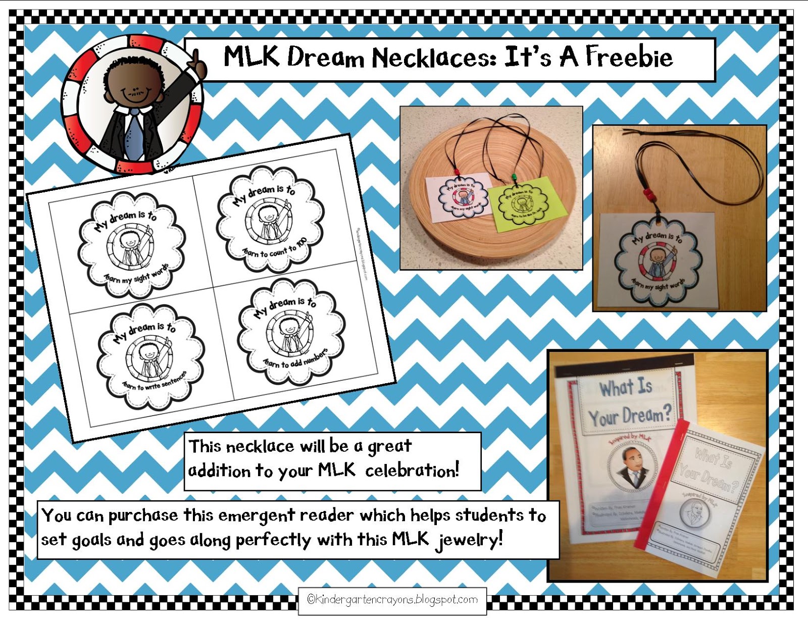 Kindergarten Crayons: Come Over To My Blog For A MLK Freebie