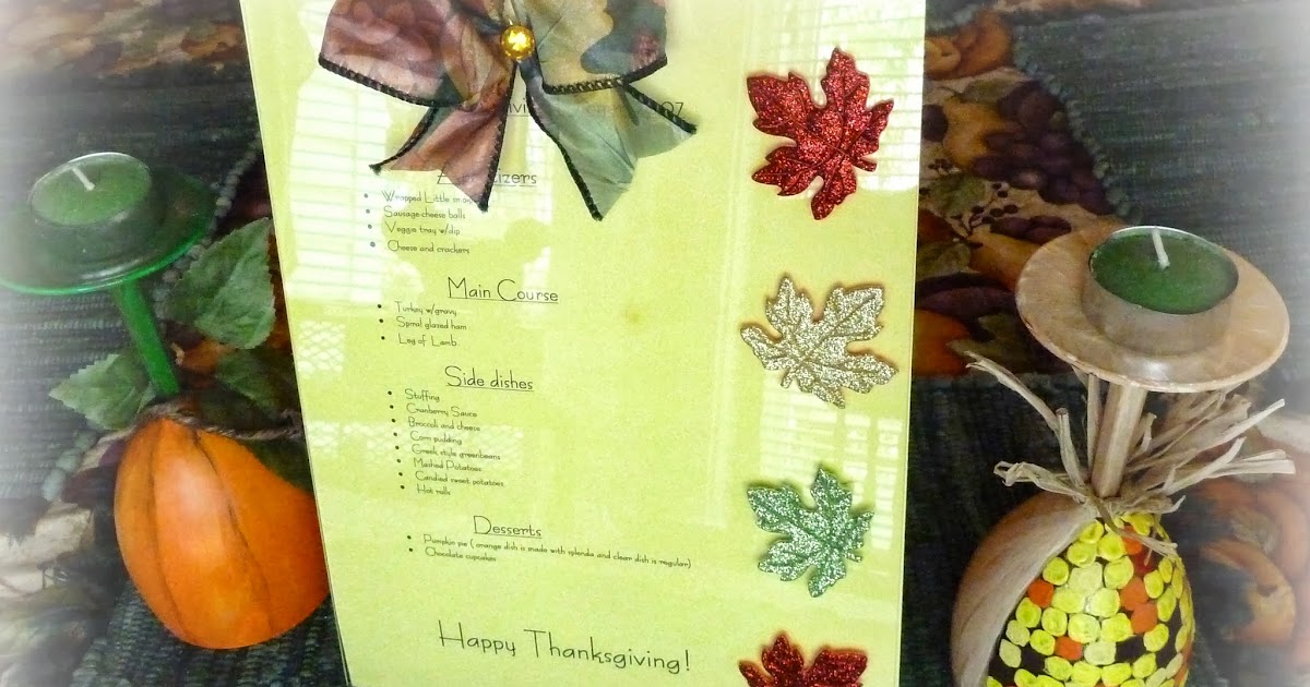 Make it easy crafts: Thanksgiving menu frame