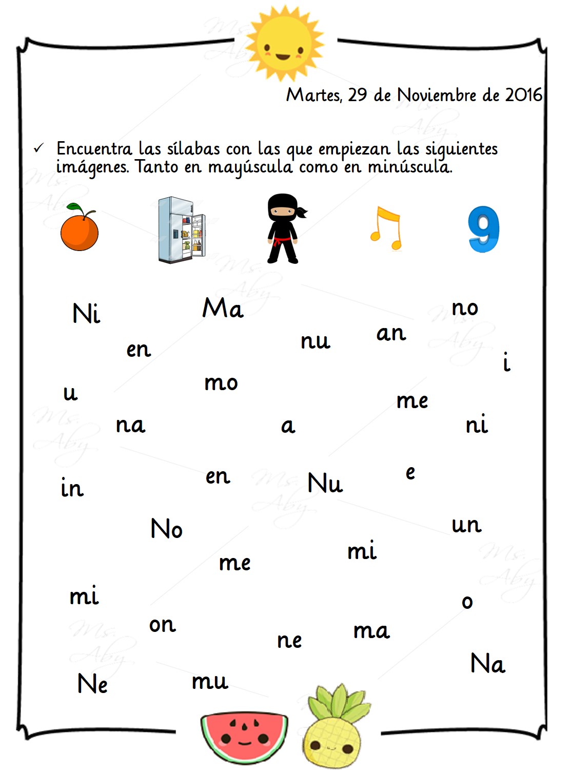 `: Tareas de Pre-Kinder