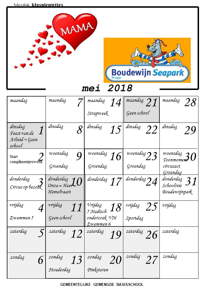 Het Klimtouw: Kalender mei : derde graad