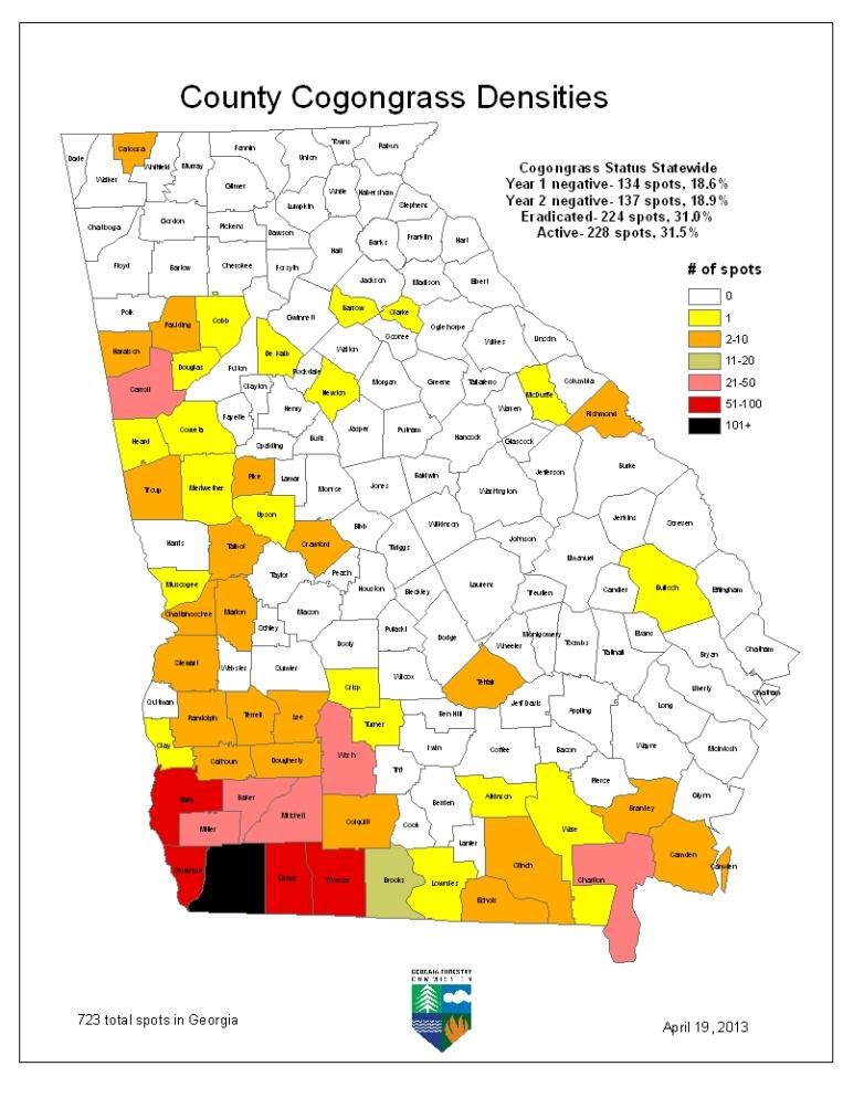 Center for Invasive Species and Ecosystem Health: Cogongrass in Georgia ...