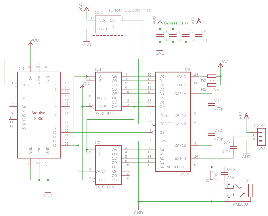Signals Processed: Arduino SIDshield initial schematic and code