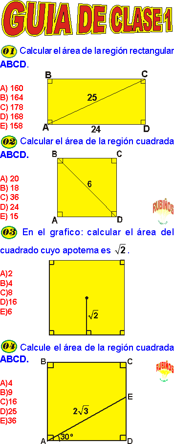 ÁREAS CUADRANGULARES EJEMPLOS Y EJERCICIOS RESUELTOS