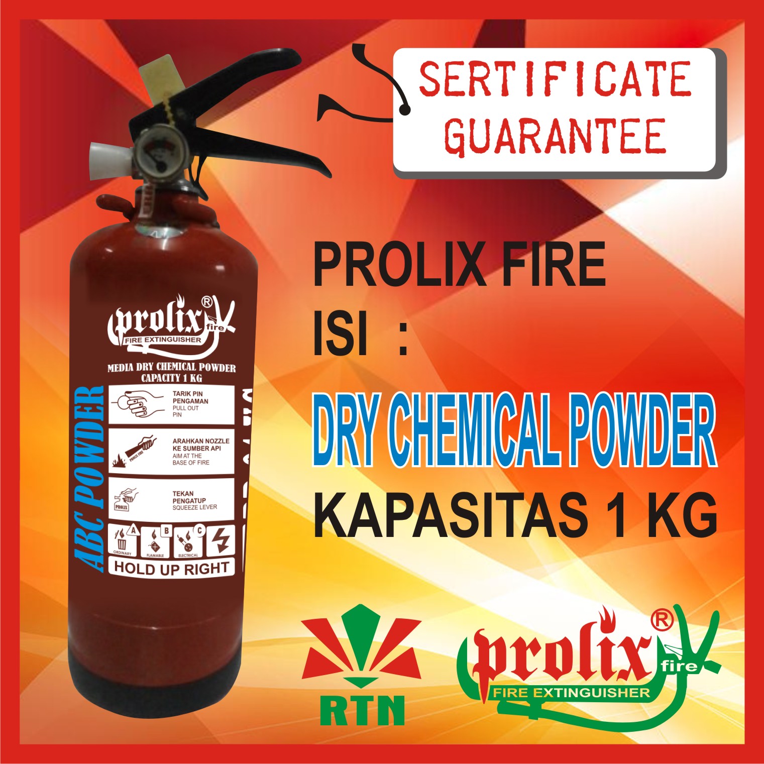 Alat Pemadam Api ABC Powder 1 Kg - Tabung Apar Dry Chemical Powder ...