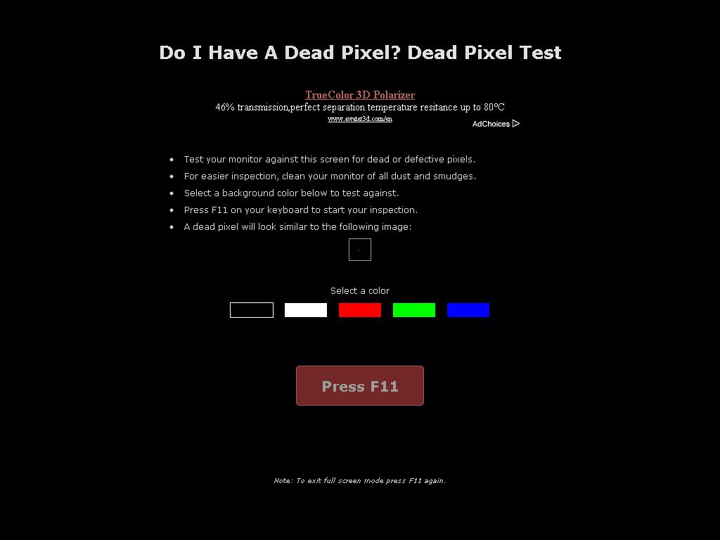 Technology World: DoIHaveADeadPixel: Check Monitor For Defective Pixels.
