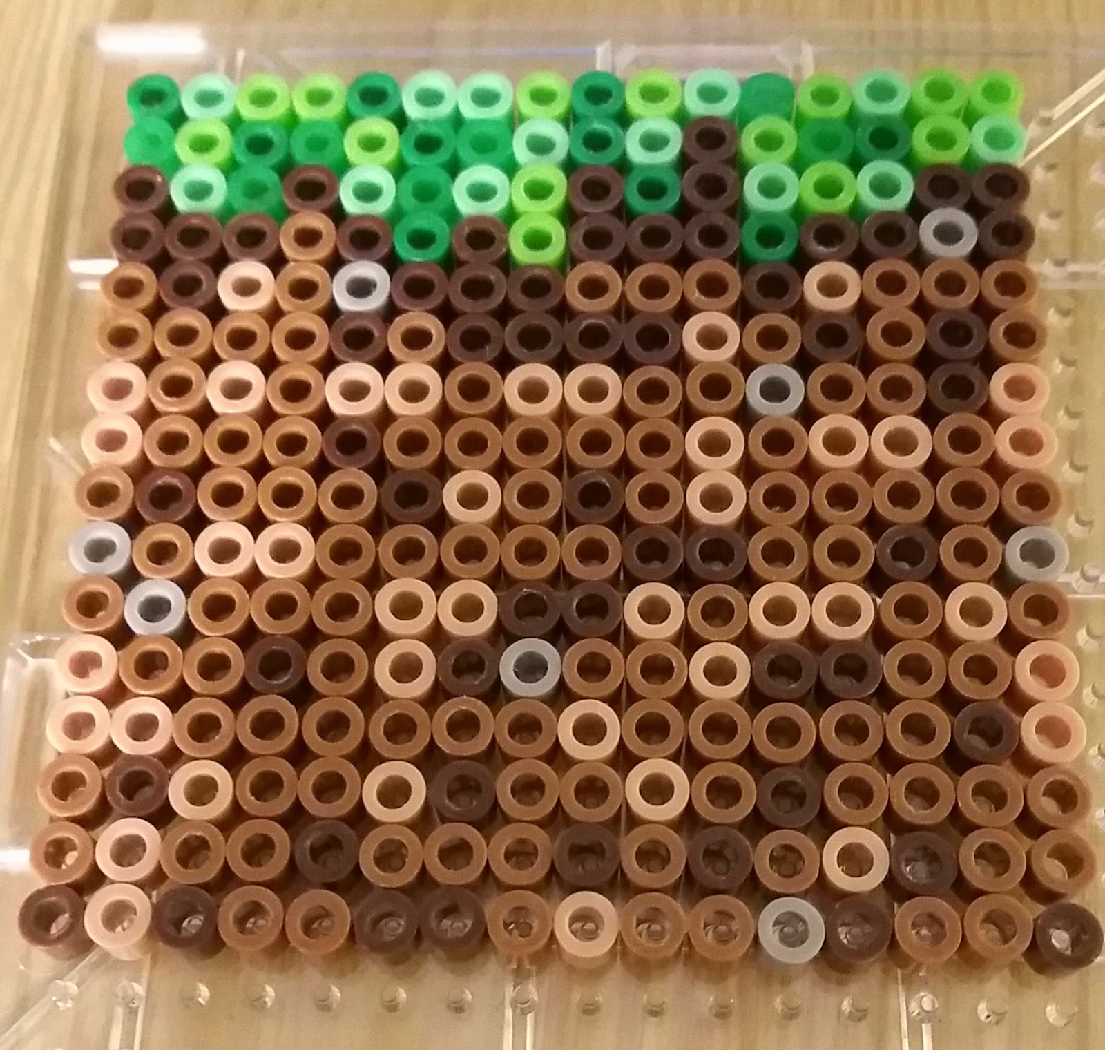 PerlerCrafting: Minecraft: Grass Block Perler Bead