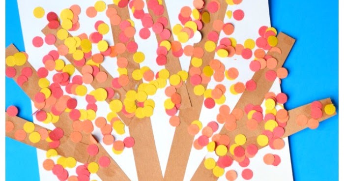 Paper Punch Sprinkle Fall Trees | What Can We Do With Paper And Glue
