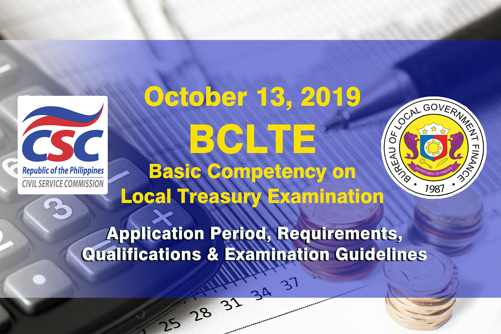 Civil Service Exam PH: October 13, 2019 BCLTE Application Requirements ...