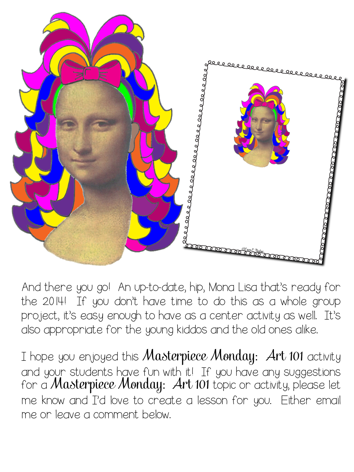 Creative Playground: Masterpiece Monday: Art 101 If Mona Lisa Were ...