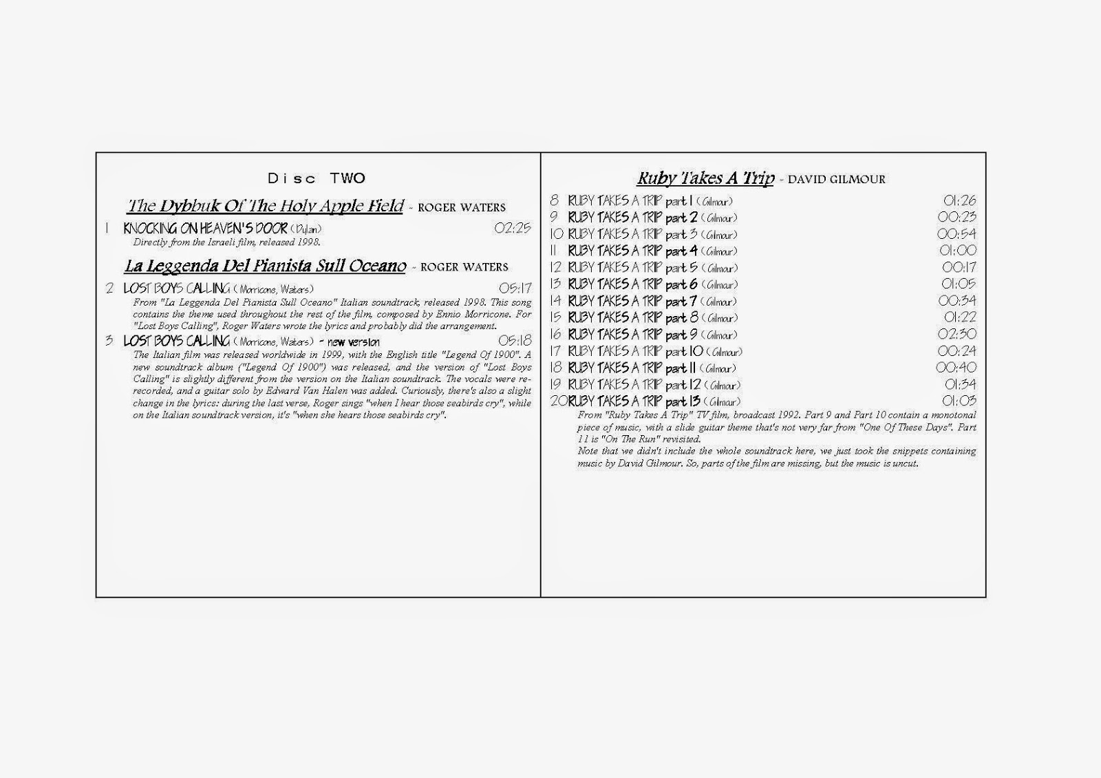 PINK FLOYD: A Tree Full Of Secrets Vol.7 cd13