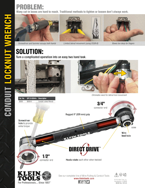 MGM Electric Value Blog: New from KLEIN TOOLS.. Conduit locknut wrench.