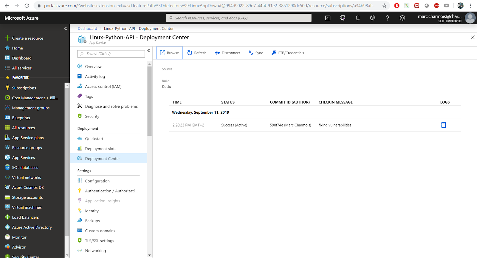 Azure & Co: Deploy a Flask Restplus API to an Azure Linux Web App Azure & Co: Deploy a Flask Restplus API to an Azure Linux Web App