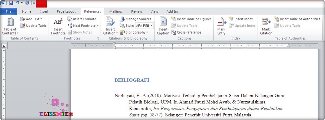 Senangnya tulis rujukan APA Style dalam Microsoft Word 2010, siapa ...