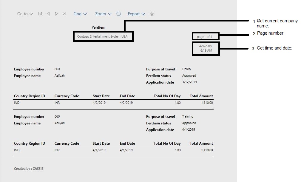 SSRS Report using Controller , Contract and RDP classes in D365