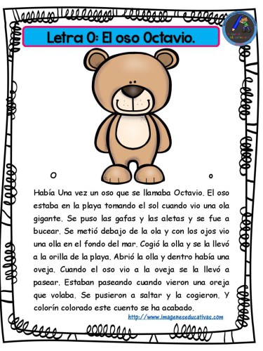 Rincón de aprendizaje PT: Cuento de la O: El oso Octavio