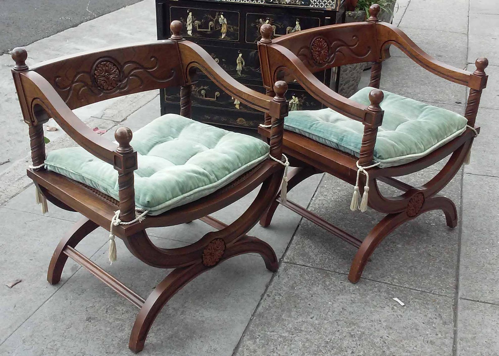 UHURU FURNITURE & COLLECTIBLES: SOLD Roman Arm Chairs - $80