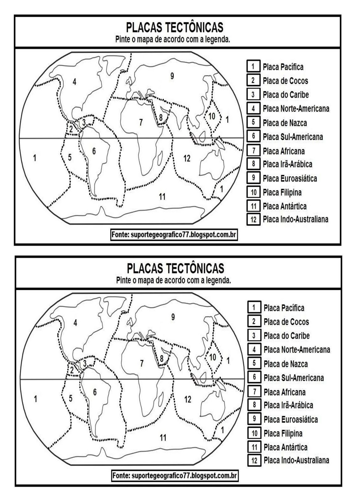 Placas Tectonicas Para Colorir - EDUKITA Placas Tectonicas Para Colorir - EDUKITA