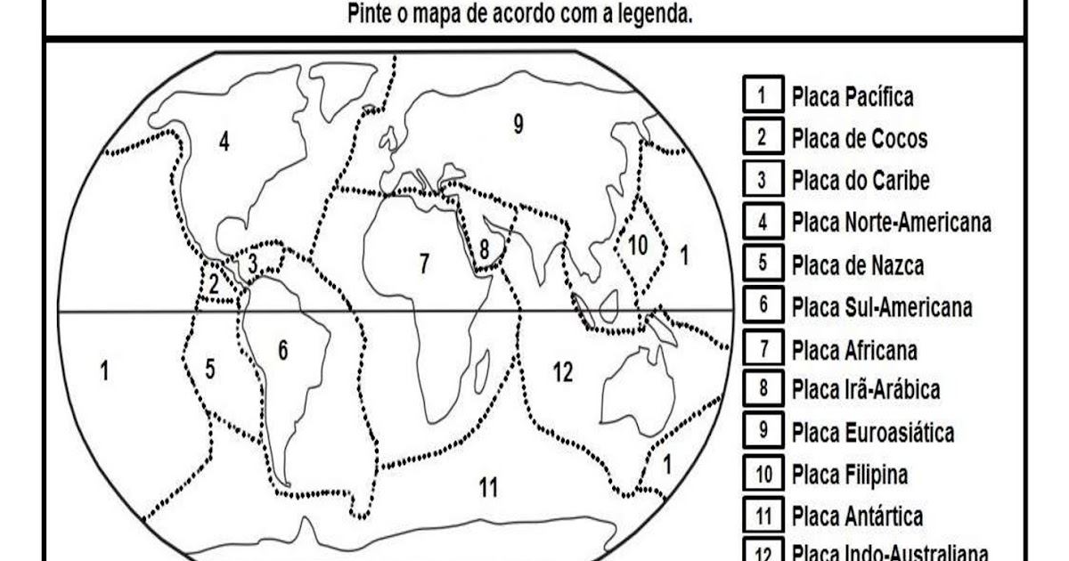 Placas Tectonicas Para Colorir - EDUKITA Placas Tectonicas Para Colorir - EDUKITA