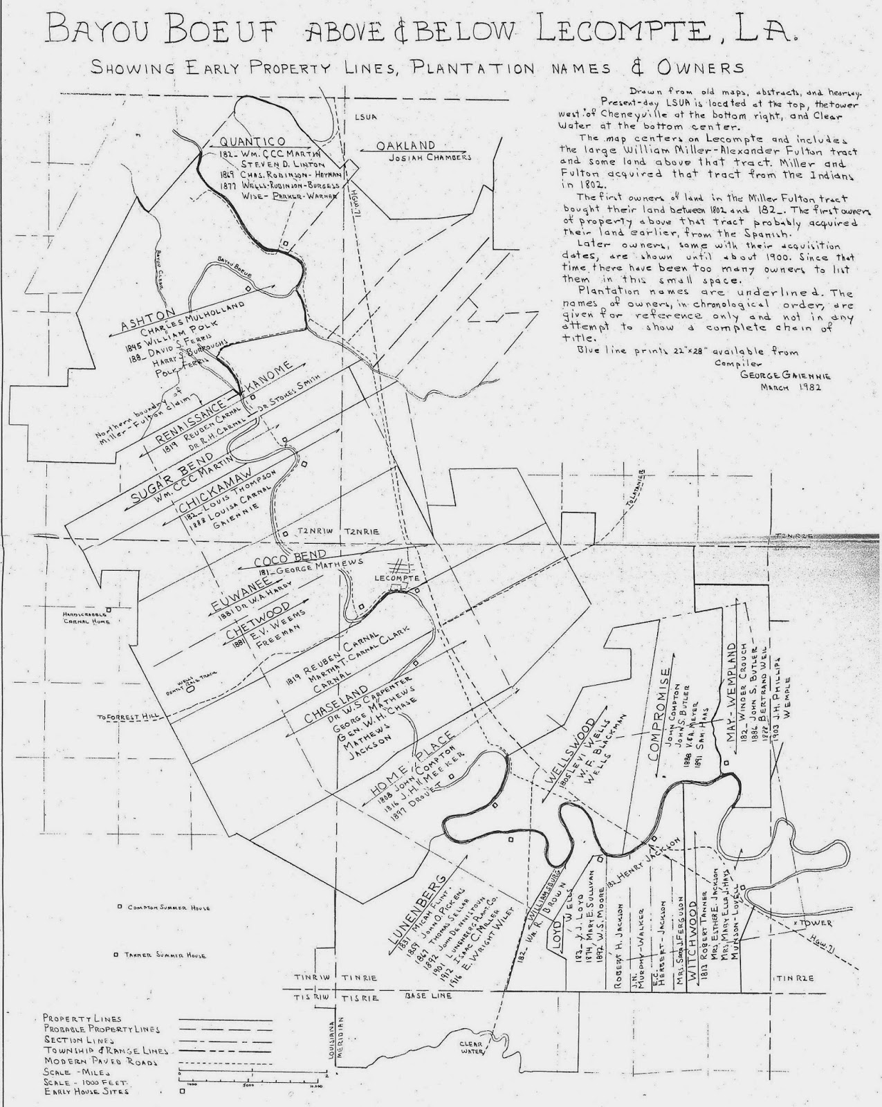 Bayou Boeuf History: Maps of the Beouf Region