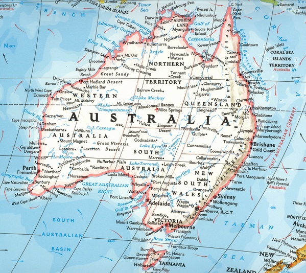 Australia Map Geography Pictures | Map of Australia Region Political