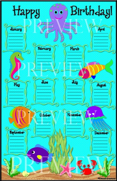 Johnson Creations: NEW Classroom Birthday Charts