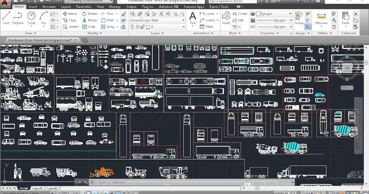 Download AutoCAD Kendaraan (Mobil, Truk, Crane) ~ Area TEKNIK SIPIL