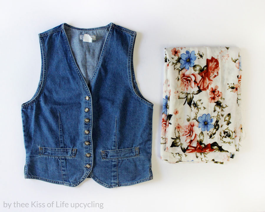 Refashion | Vintage Denim Vest + Floral Fabric | thee Kiss of Life ...