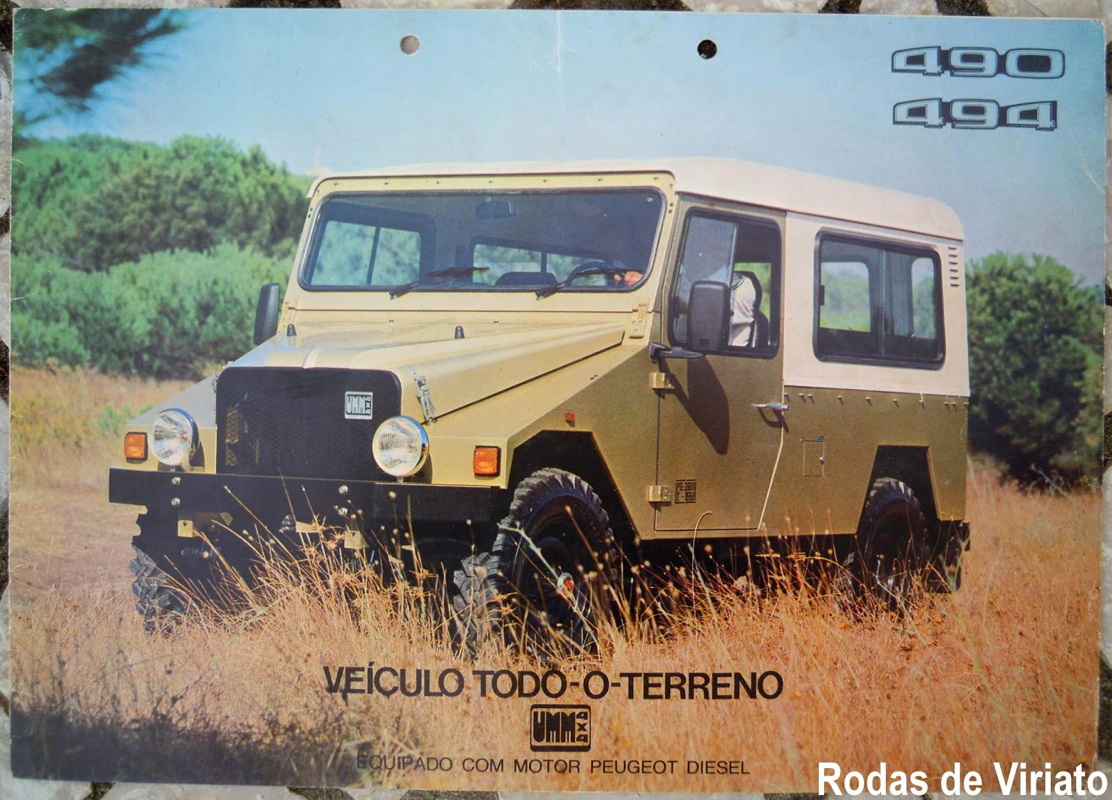 Folheto UMM 4x4 490 e 494 veículo todo-o-terreno