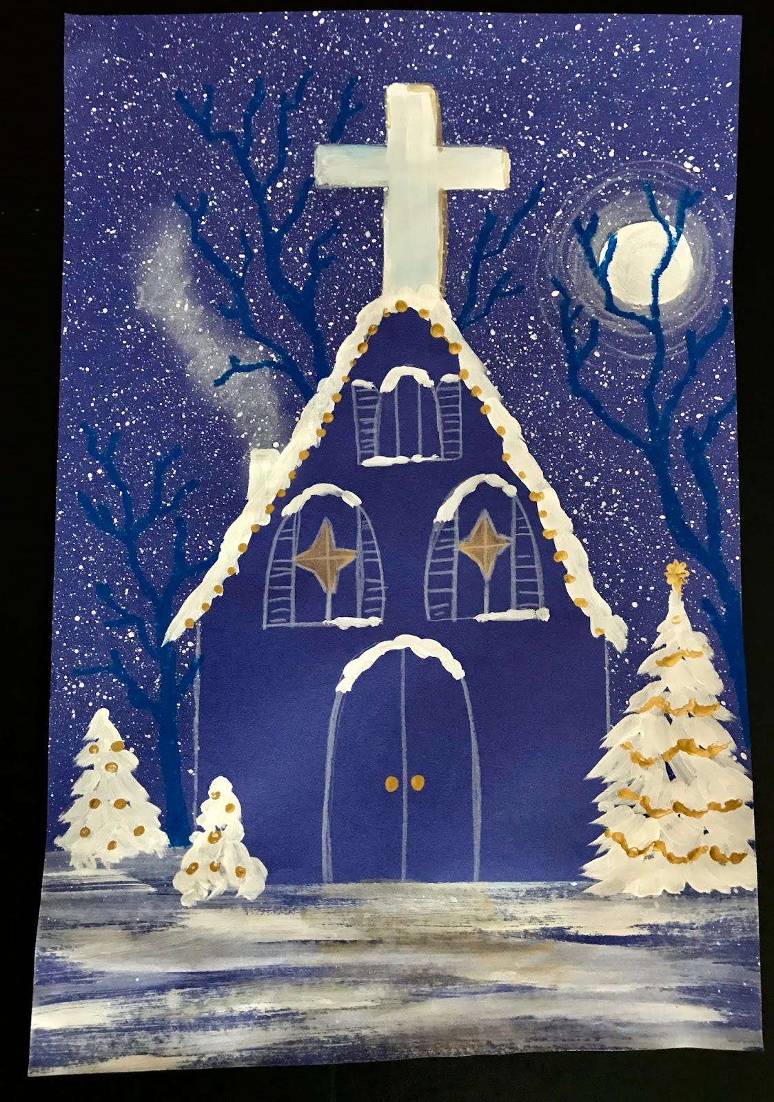 that artist woman: Snowy Church or Village