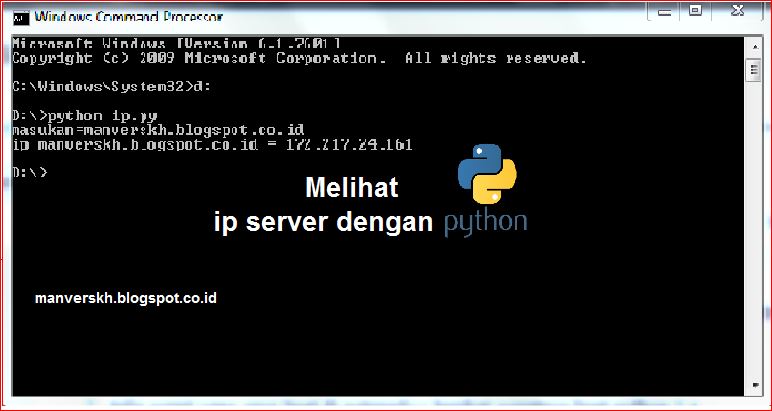 Cara membuat program melihat ip server dengan python - Manverskh