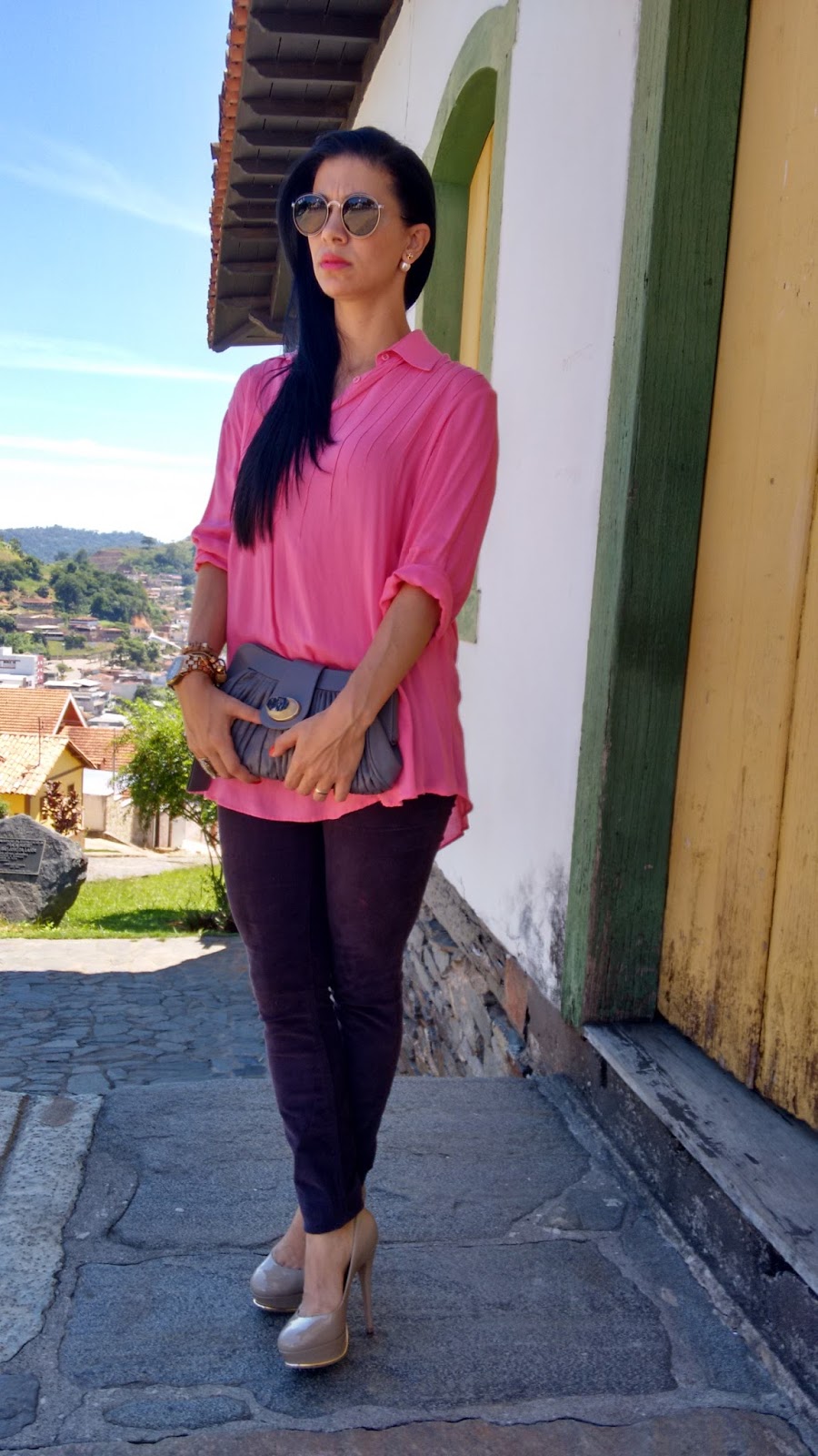 Blog Drika Araujo: LOOK COM BLUSA ROSA PINK
