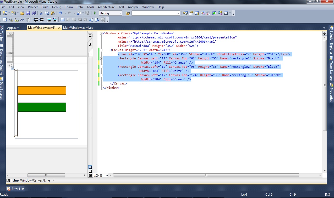 Codingnode: WPF-Shape Drawing(Indian Flag)-Part One