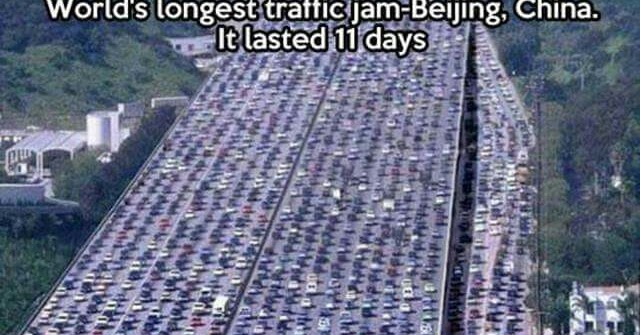 Olumay: World's Longest traffic Jam in history that lasted 12 days.