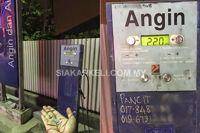 Skru dan Paku Berterabur di Pam Angin Stesen Minyak Beserta Nombor ...