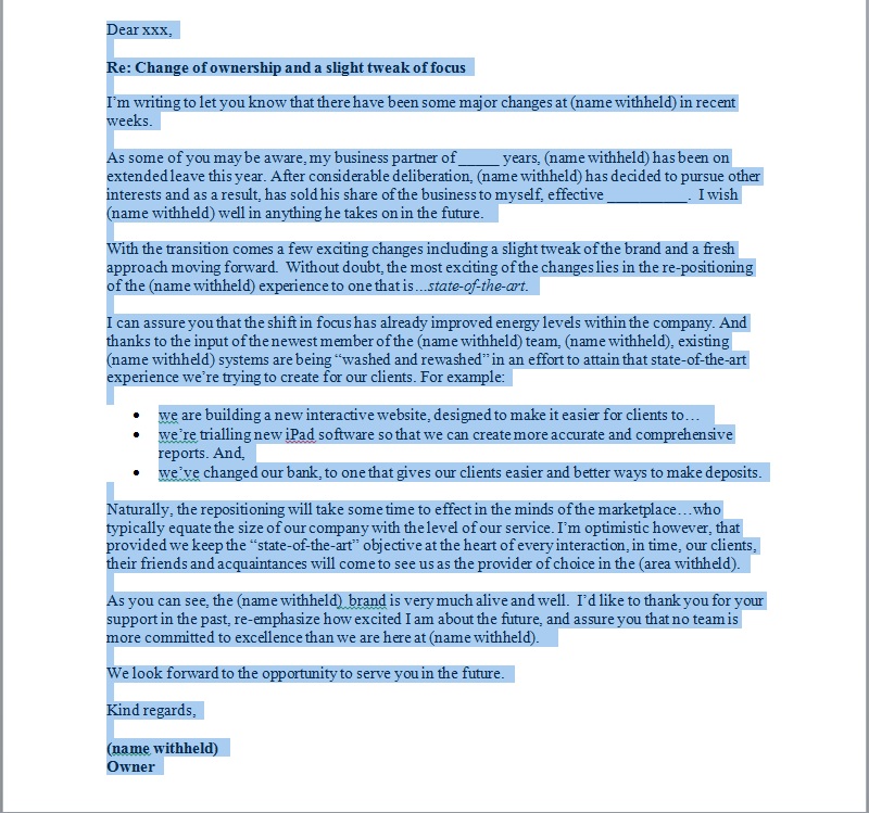 Copywriter Perth: Business and Sales Letter Examples