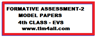 FA2 4TH CLASS EVS MODEL PAPER - Leading website for AP and Telangana Teachers lesson plans ...